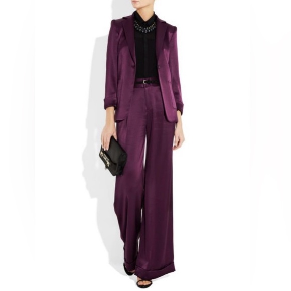 Alice + Olivia | Pants & Jumpsuits | Alice Olivia Plum Highrise Satin ...